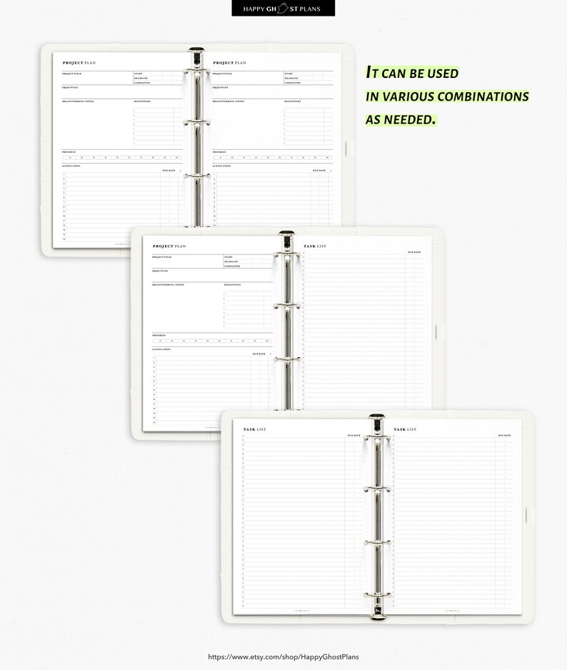 Project Planner Bundle Printable Insert: A4 & Letter Size (PDF) | J120 ...