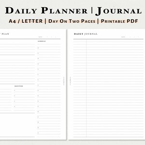 Daily Planner Printable A4 Letter Size Undated Daily | Etsy