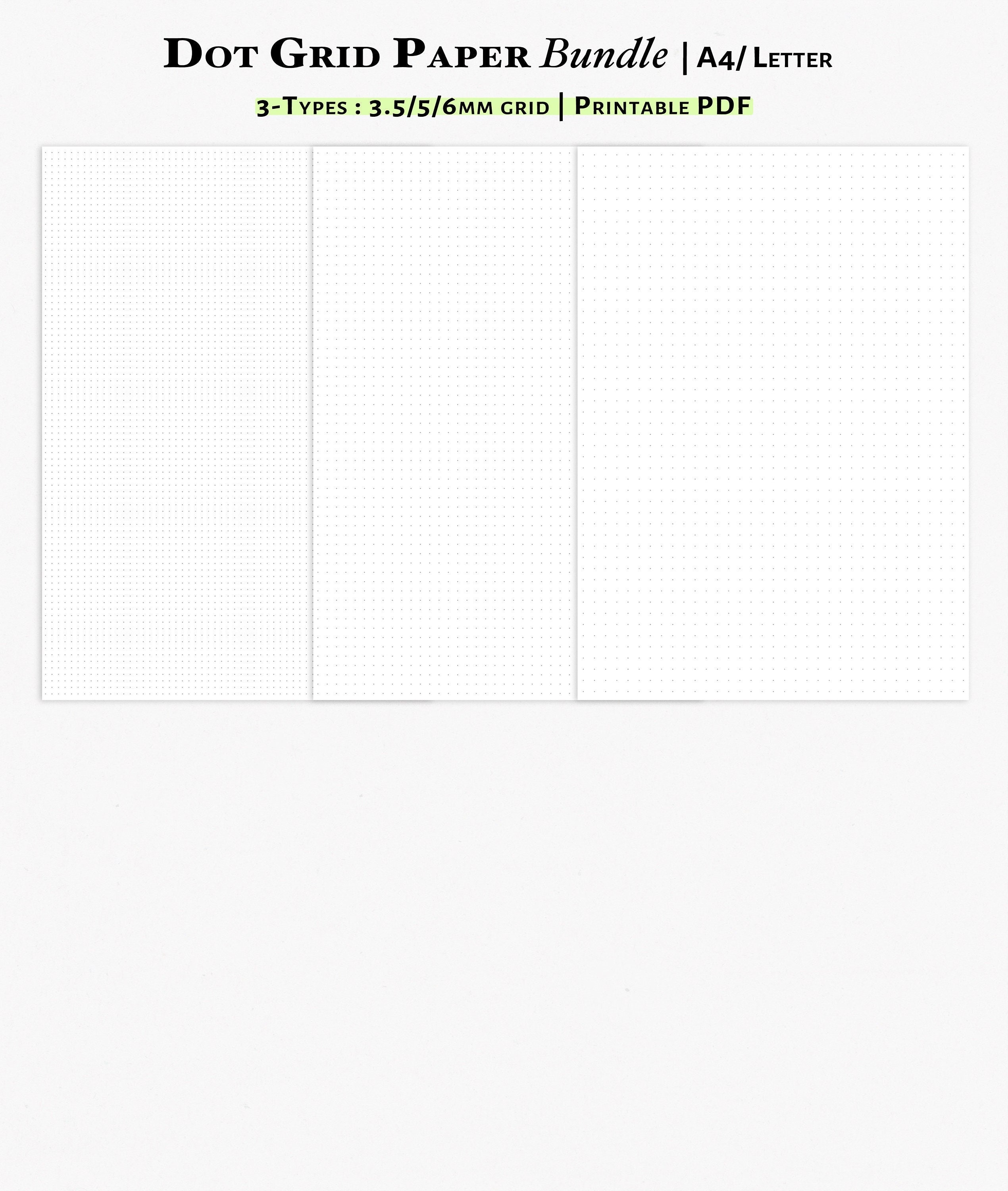 Dot Grid Paper Printable PDF Template for A4, US Letter Size | 3.5mm ...