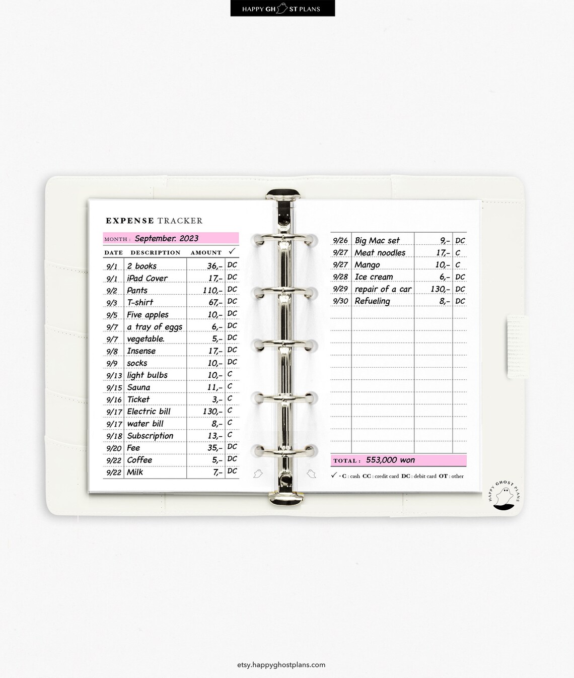 Mini Expense Tracker Printable: Monthly Spending (PDF) | J103 - Etsy