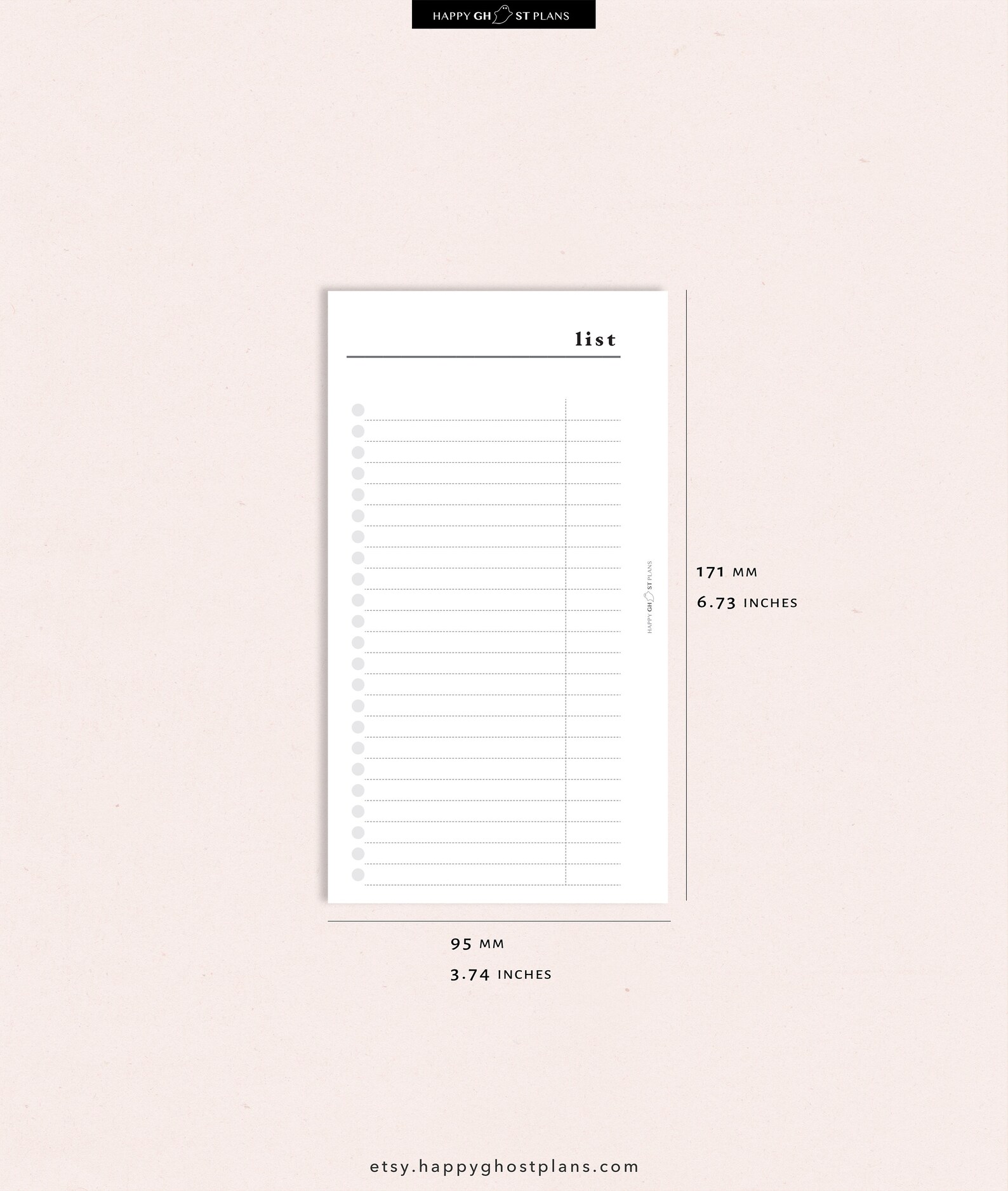 Checklist Template Printable Personal Ring Inserts To-do - Etsy