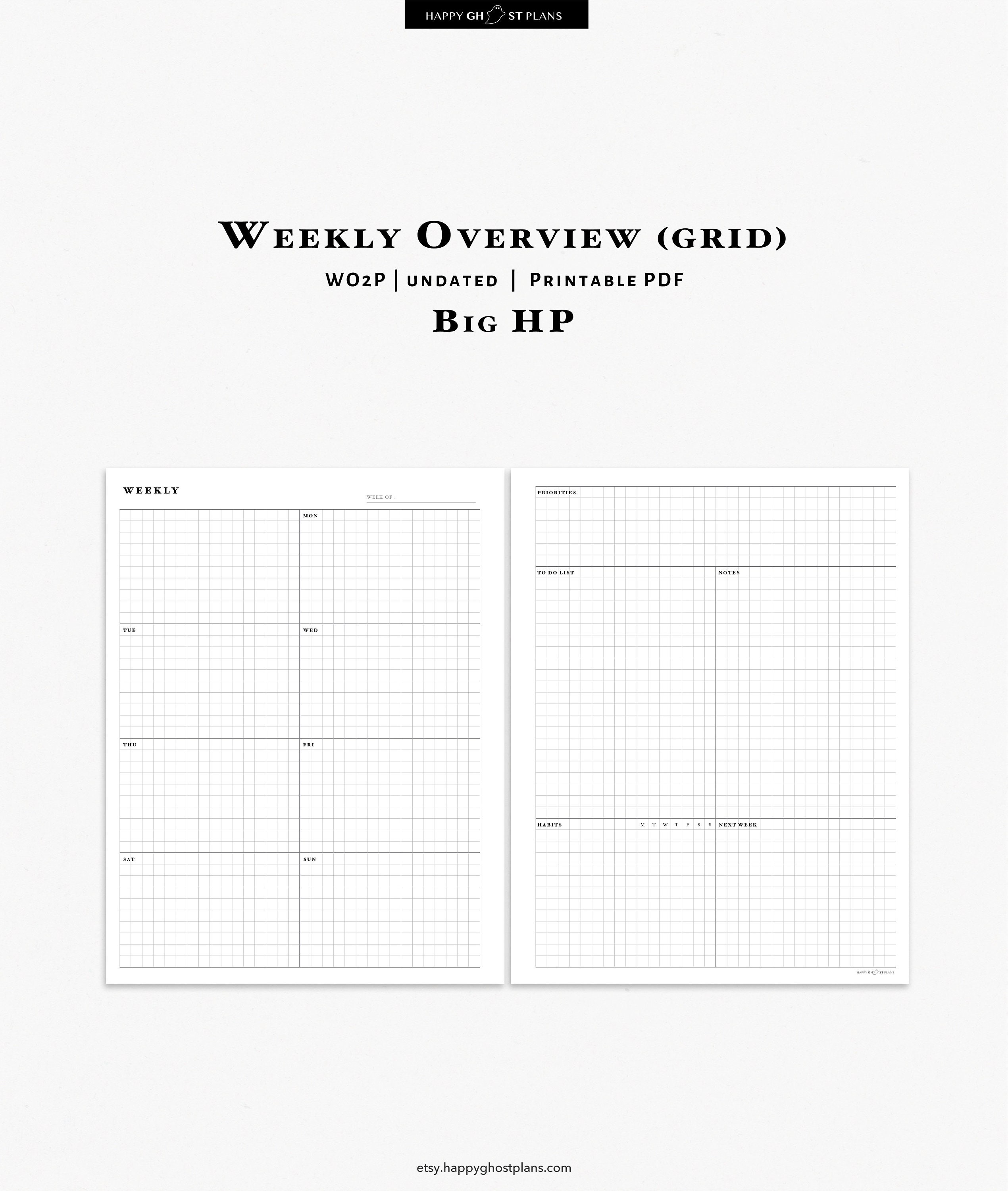 Weekly Planner Printable Big Happy Planner Inserts Weekly - Etsy