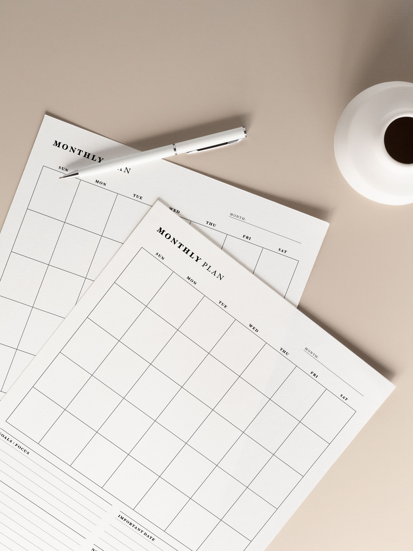 Monthly Planner Printable A4 Letter Size Month on One Page - Etsy Canada