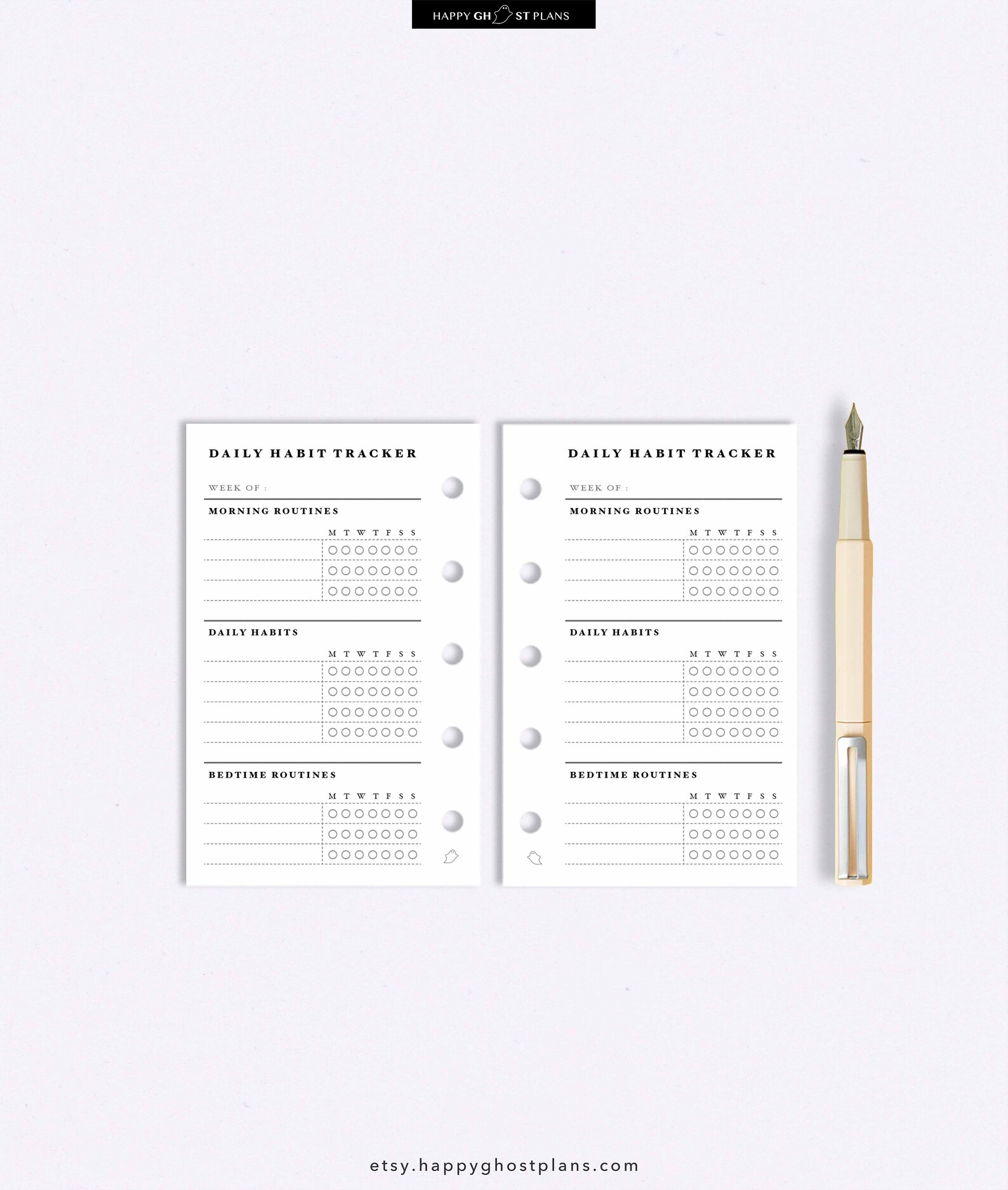 Habit Tracker Printable Mini Size Inserts Daily Routine | Etsy Canada