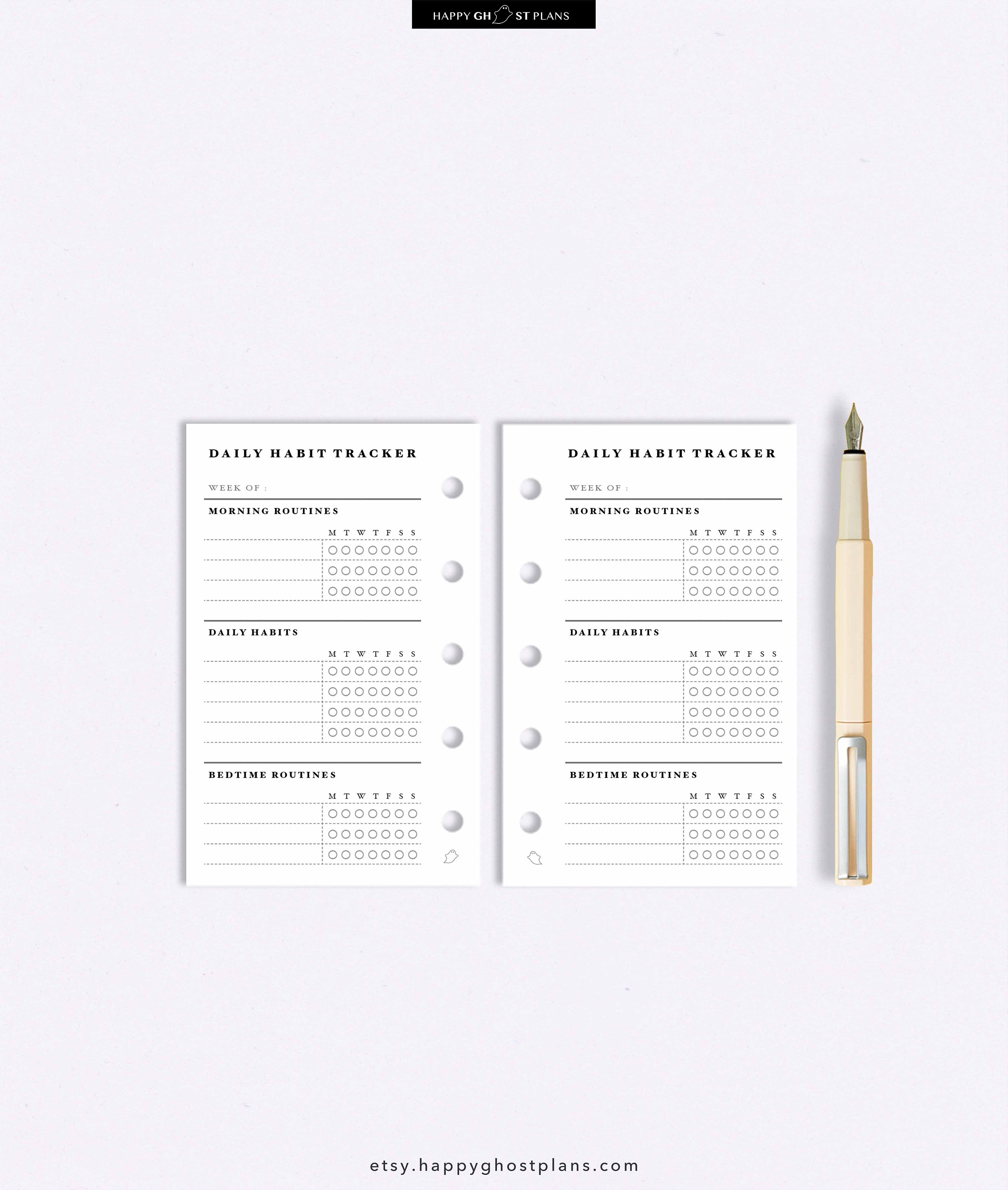 Habit Tracker Printable Mini Size Inserts Daily Routine | Etsy Canada