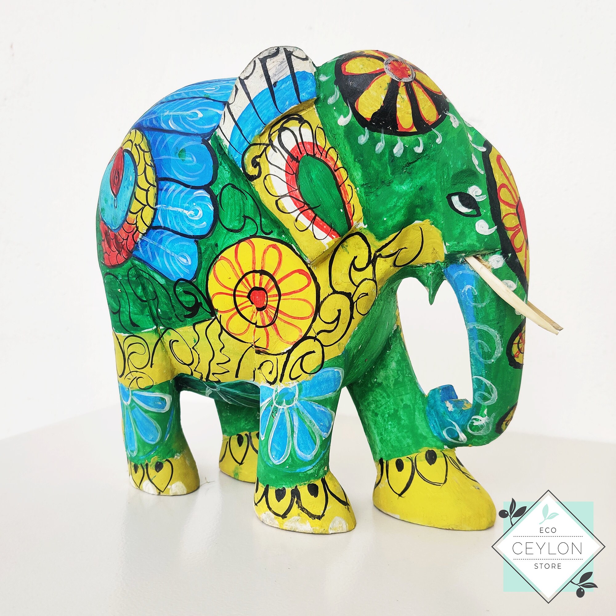 Colorful Elephant Statue, Elephant With Colors, Hand Painted Elephant ...