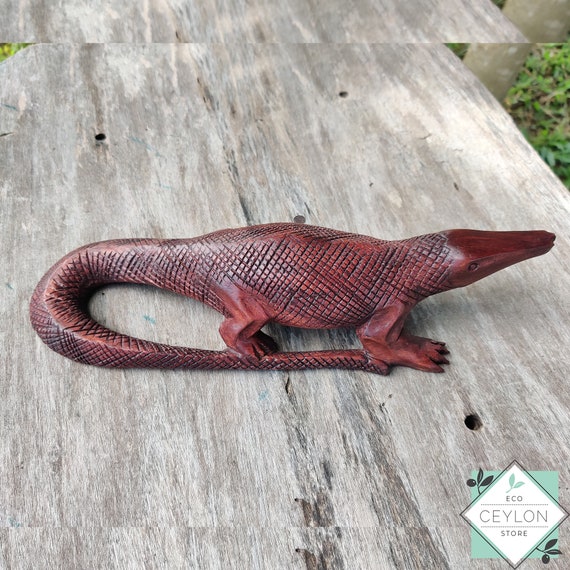 Wooden Crocodile Hand Carved Wooden Lizard Wooden Alligator - Etsy India