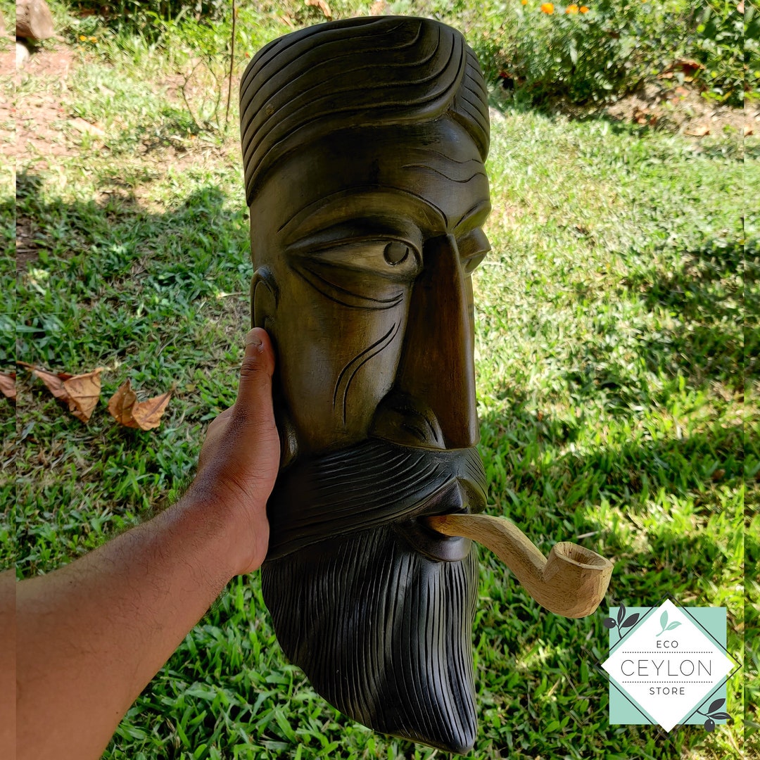 Ceylon Traditional Wooden Mask Wall Hanging / Wall Decorations / Gift ...