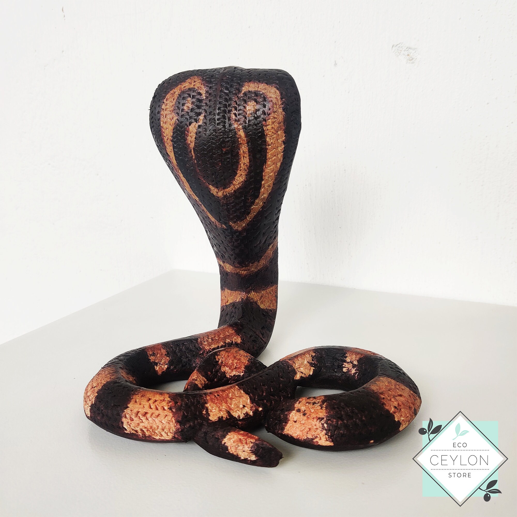 Hand Carved Wooden Snake Statue Wood Reptile Sculpture Snake - Etsy