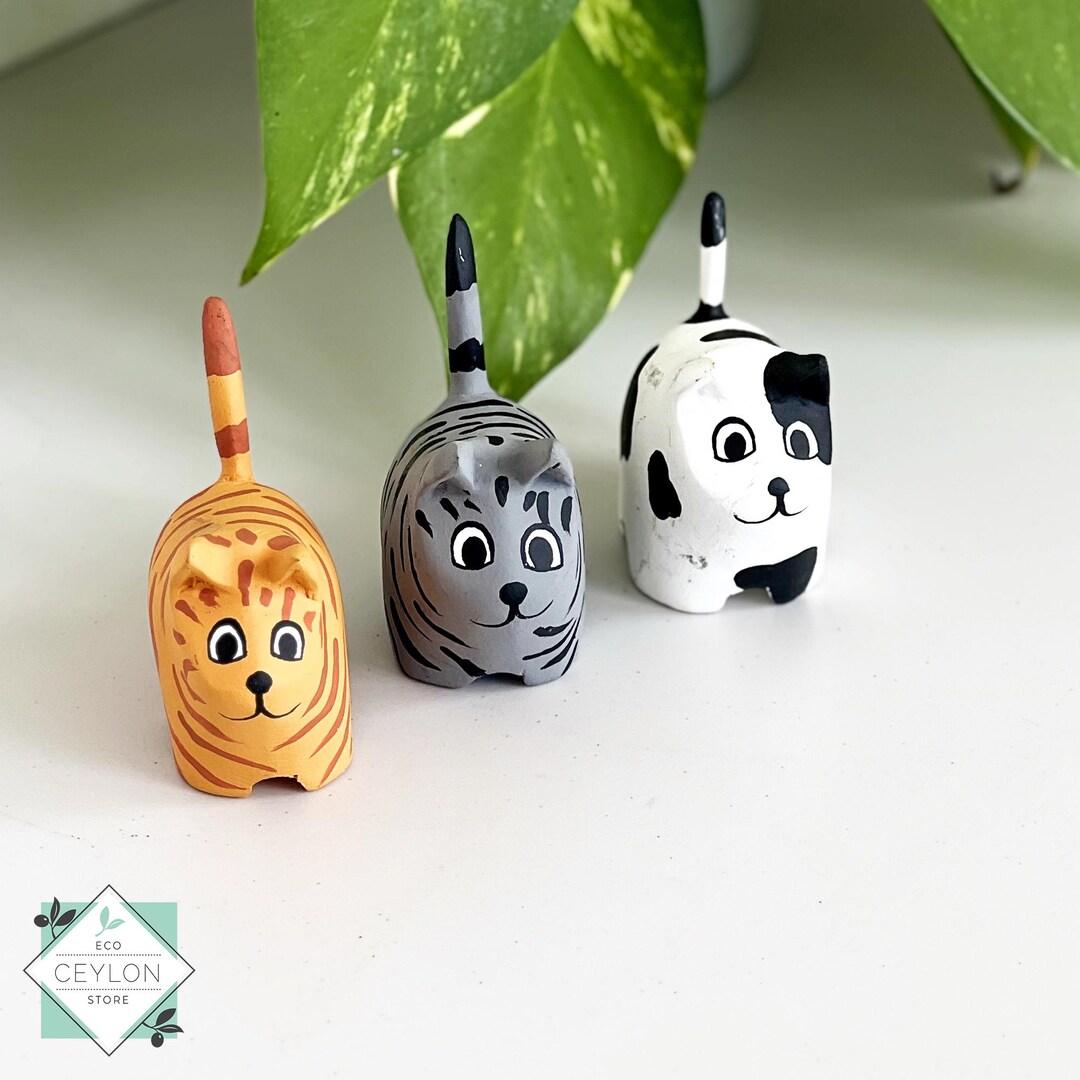 Handmade Wooden Cat Statue, Wooden Cat Figurine, Minimalist Cat Lover ...