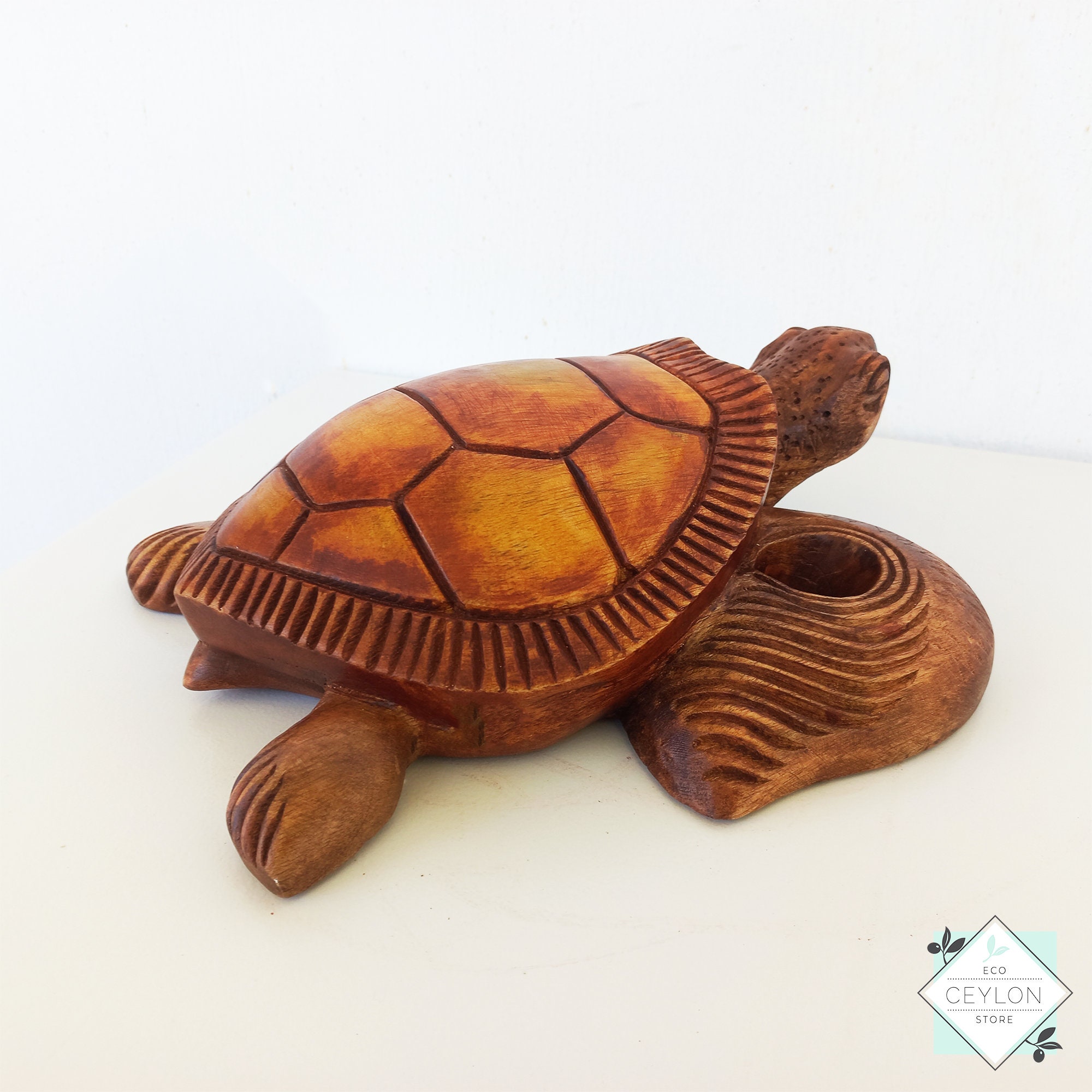 Hand Carved Wood Sea Turtle Sculpture, Wooden Sea Turtle Art, Sea ...