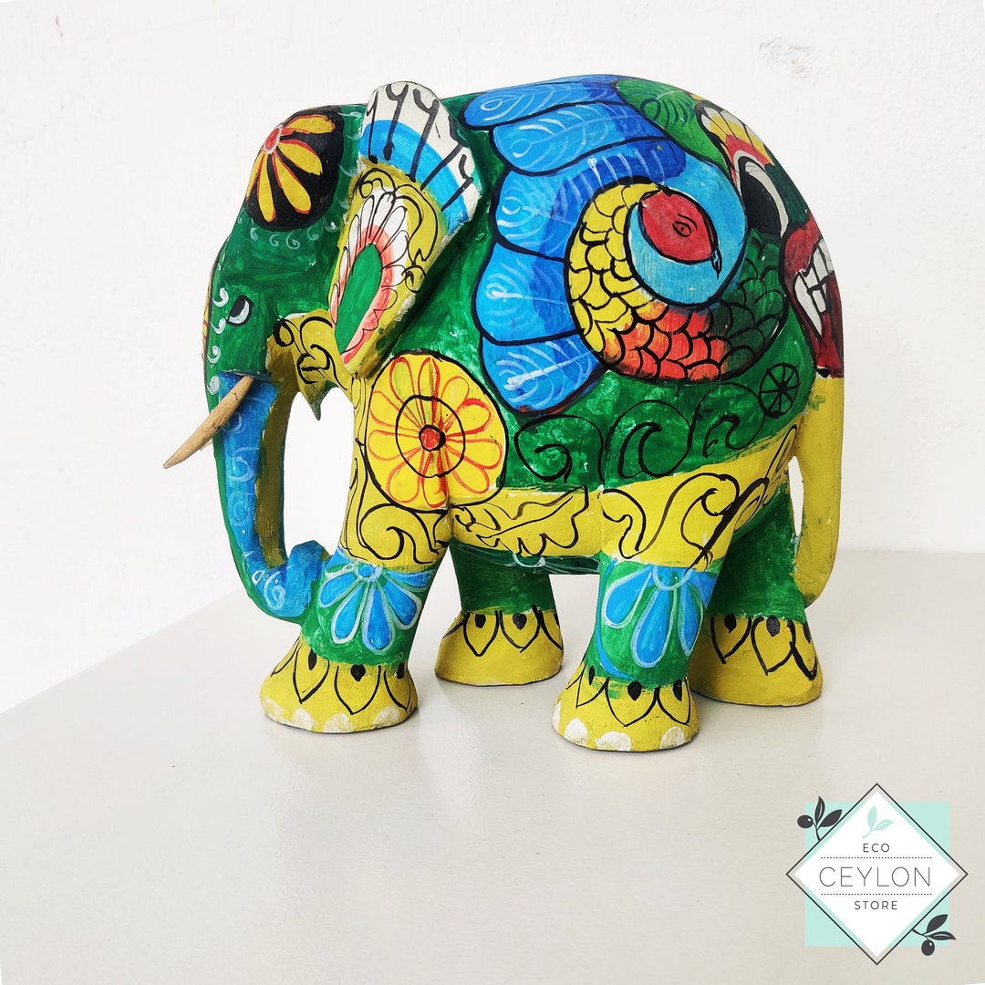 Colorful Elephant Statue Elephant With Colors Hand Painted - Etsy