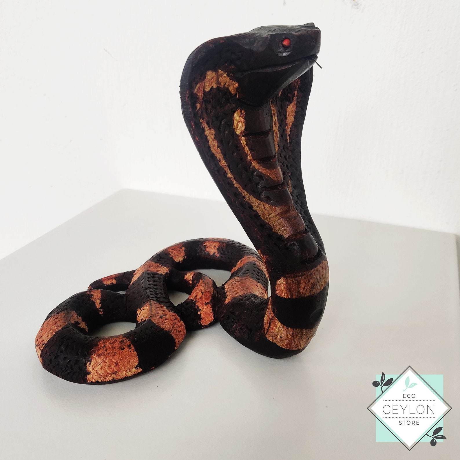 Hand Carved Wooden Snake Statue Wood Reptile Sculpture Snake - Etsy