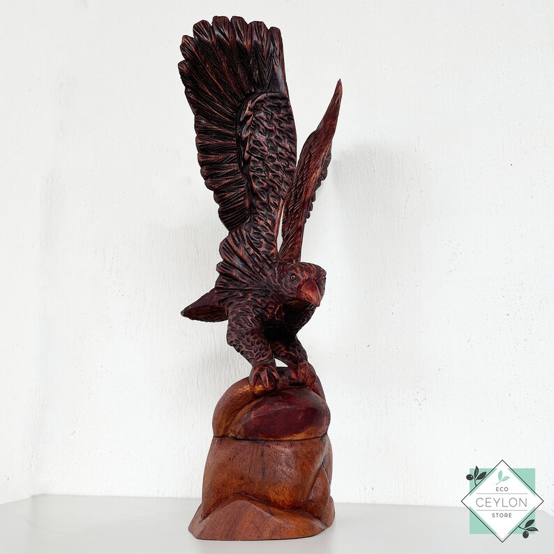 Wooden Eagle Sculpture, Hand Carved Wooden Eagle, Wood Eagle Figurine ...