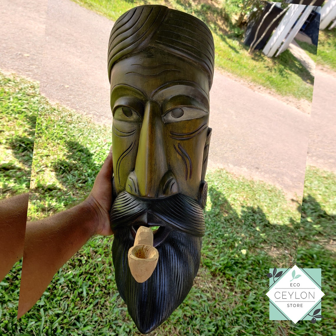 Ceylon Traditional Wooden Mask Wall Hanging / Wall Decorations / Gift ...