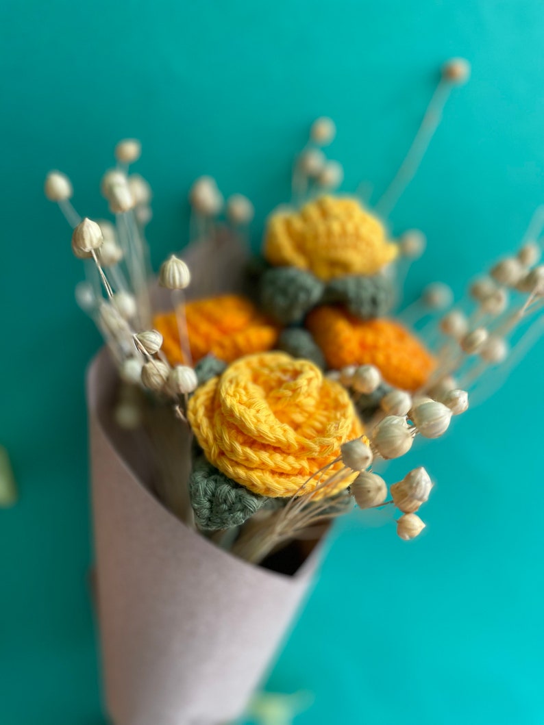 Finished Handmade Crochet Flower Bouquet / A Bouquet of Unfading ...