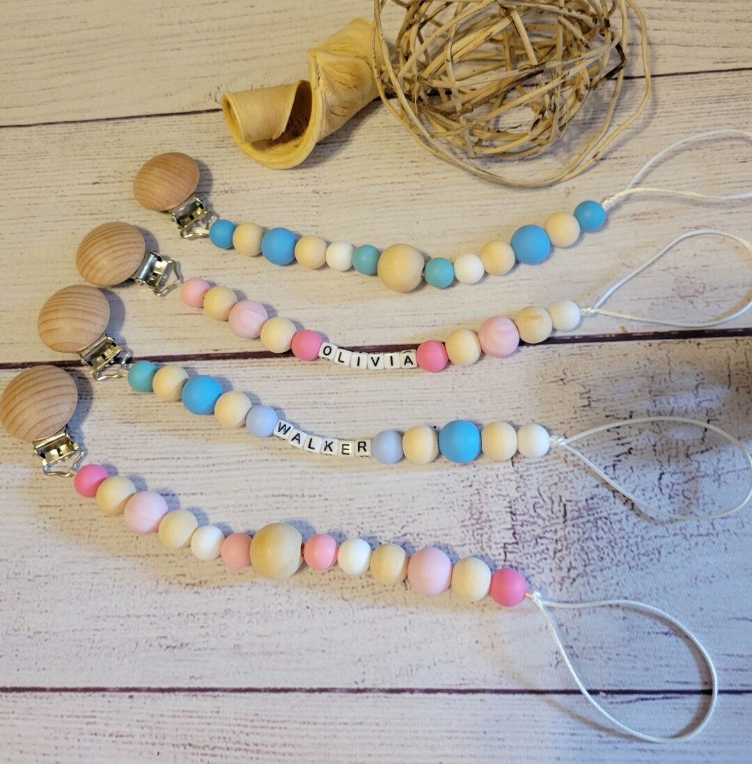 Add a Personalized Pacifier / Binky Clip With Name to Any Box - Etsy