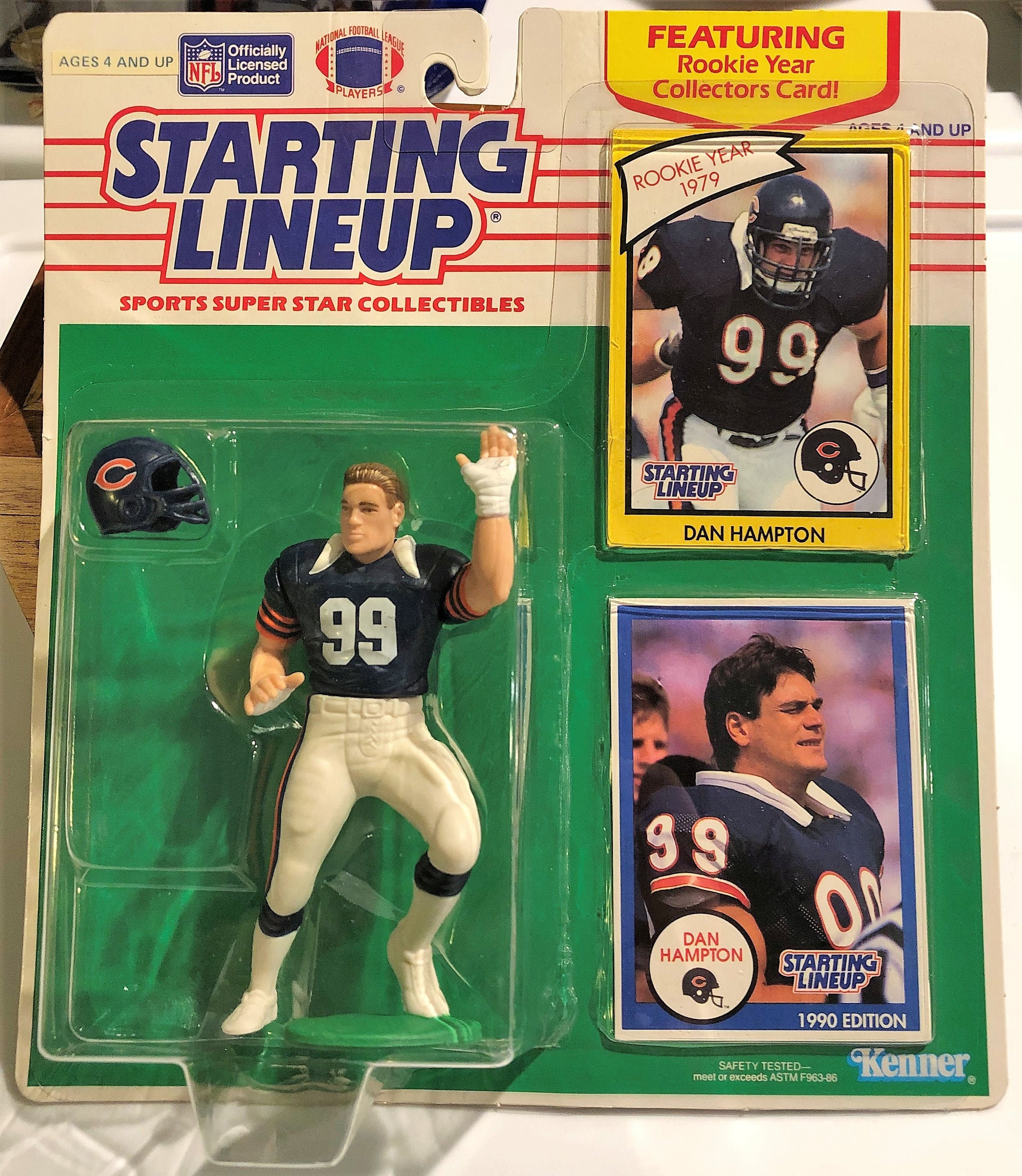 1990 Kenner Starting Lineup W/ Rookie Year Card Chicago Bears Dan ...