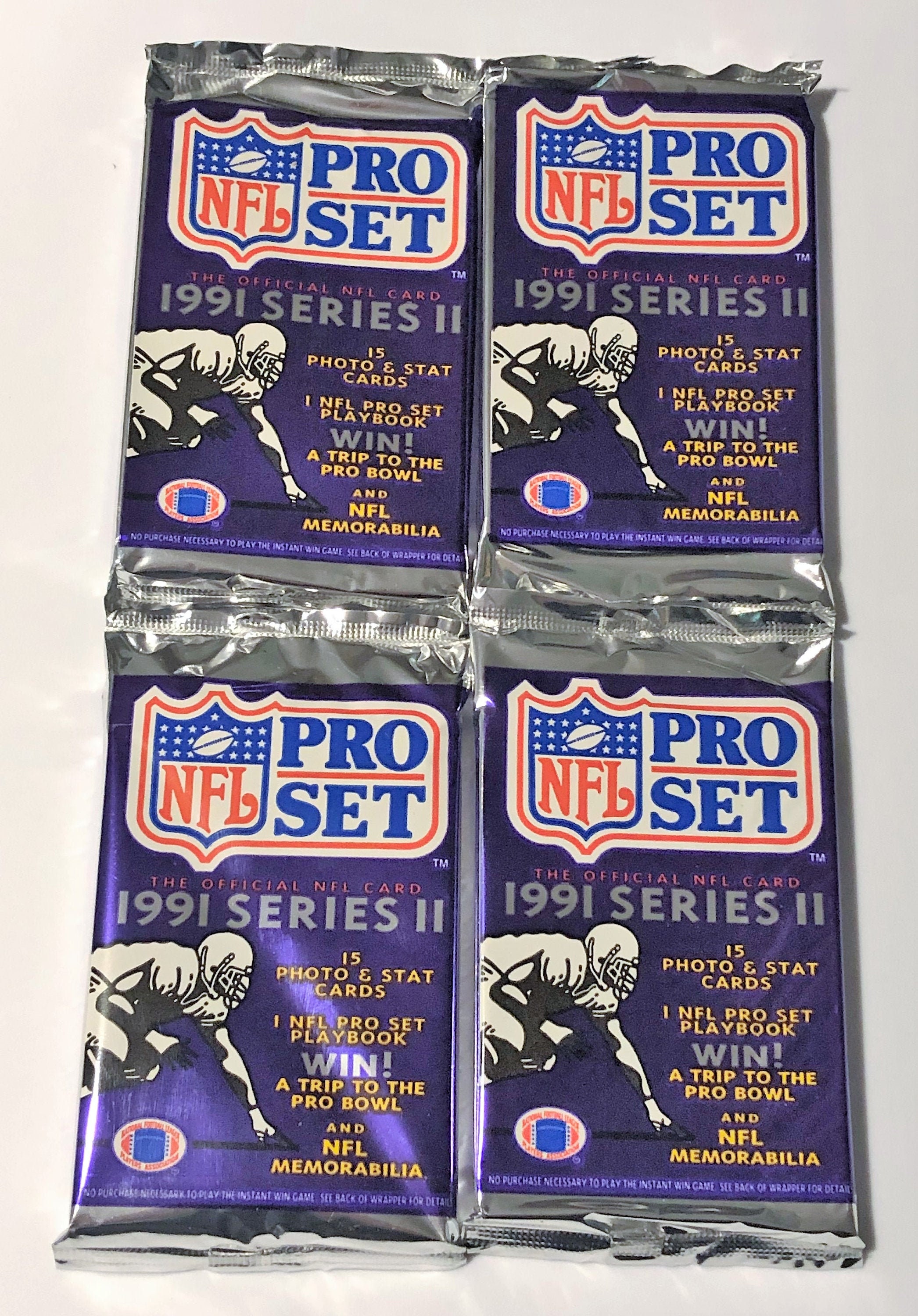 1991 NFL Pro Set Series 2 Single Pack of 15 Cards Set of 4 Packs - Etsy