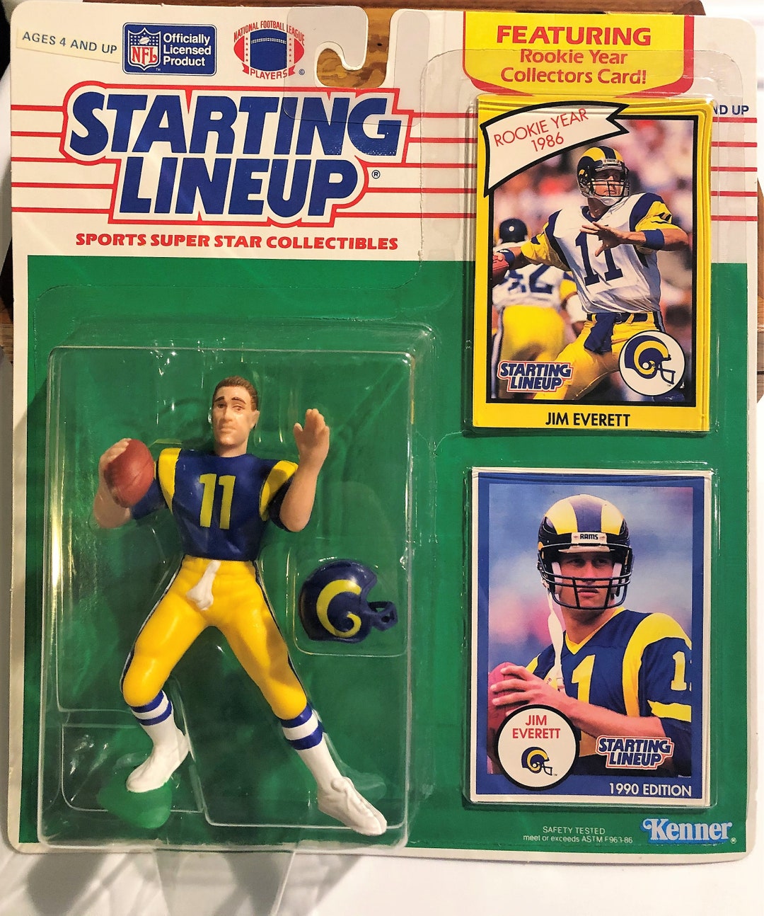 1990 Kenner Starting Lineup W/rookie Year Card Los Angeles Rams Jim ...