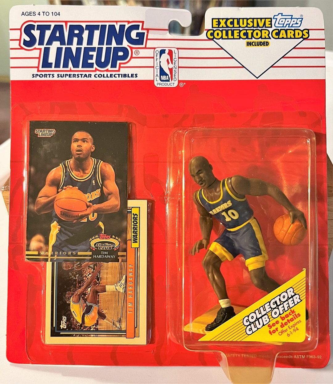 1993 Kenner Starting Lineup W/ Topps Card Golden State Warriors Tim ...