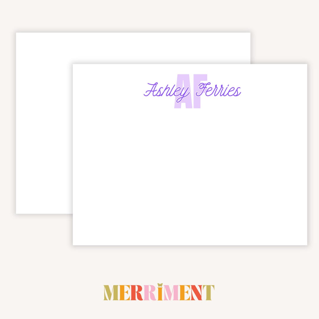 Initial Stationary | Monogram Note Cards | Personalized Stationery ...