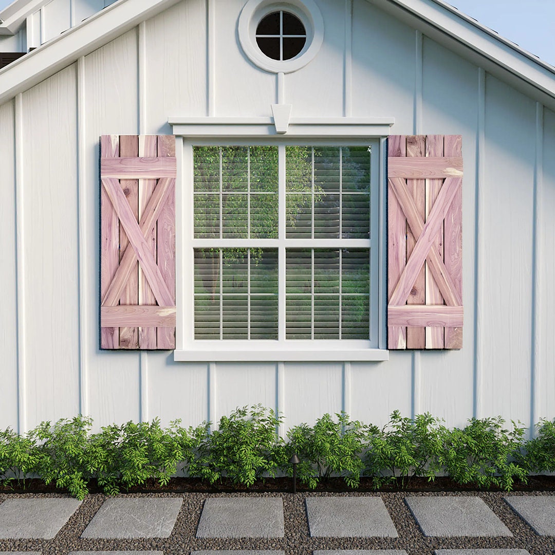 Traditional Wood Shutters Board and Batten Shutters Farmhouse Shutters ...