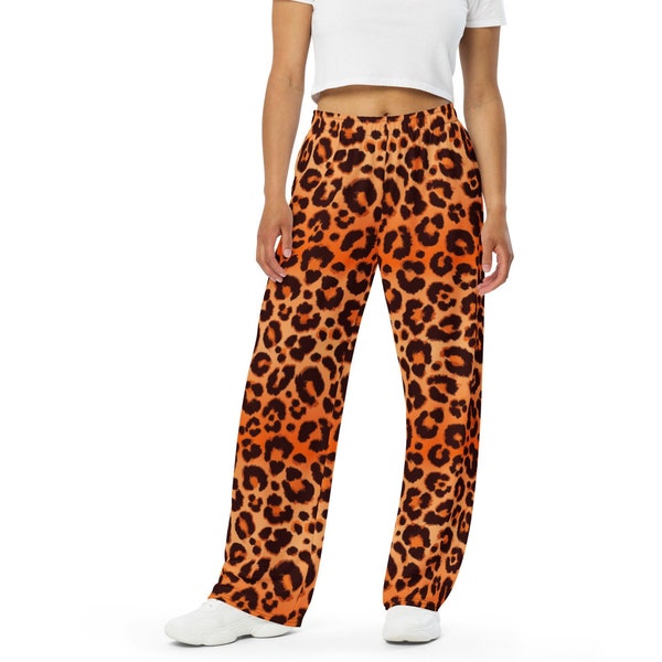 Leopard Print Wide Leg Pants - Etsy