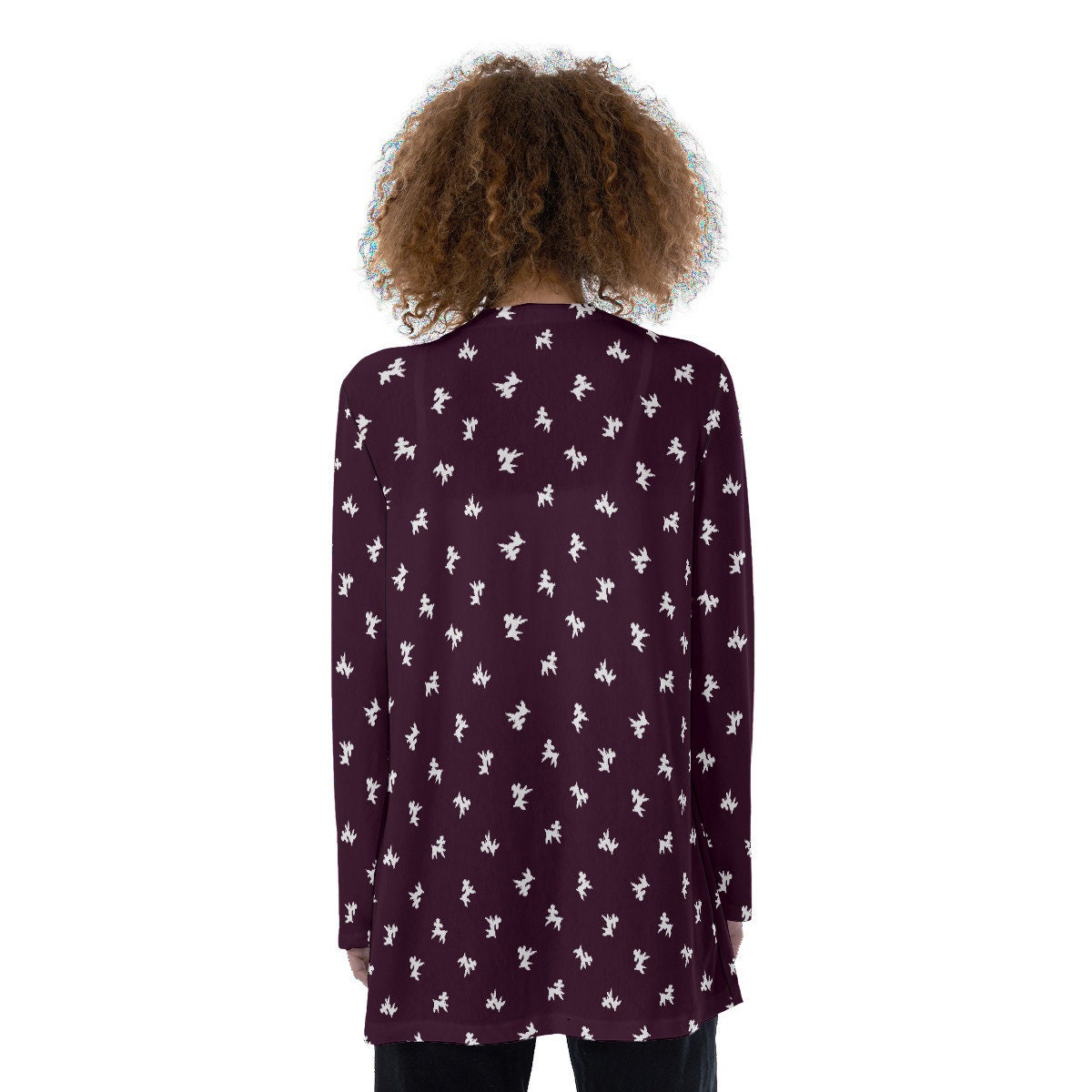 Polka-poodles & Wine Deep Purple Merlot and White All-over Print Women ...