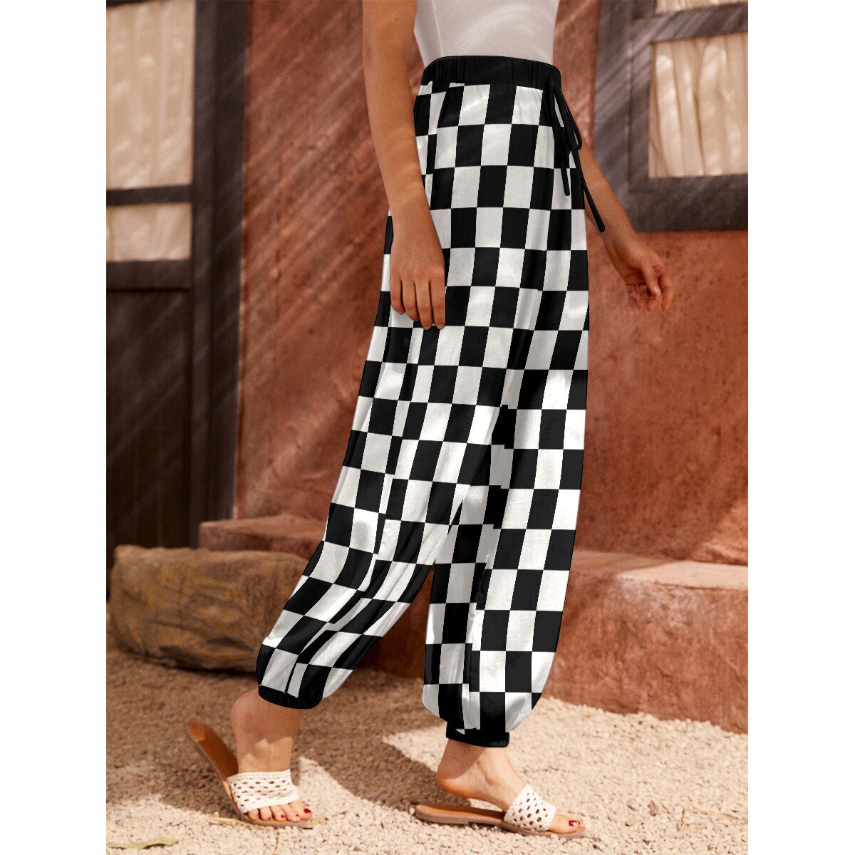 Checkered All-over Print Women's Carrot Pants also in Green, Red, Pink ...