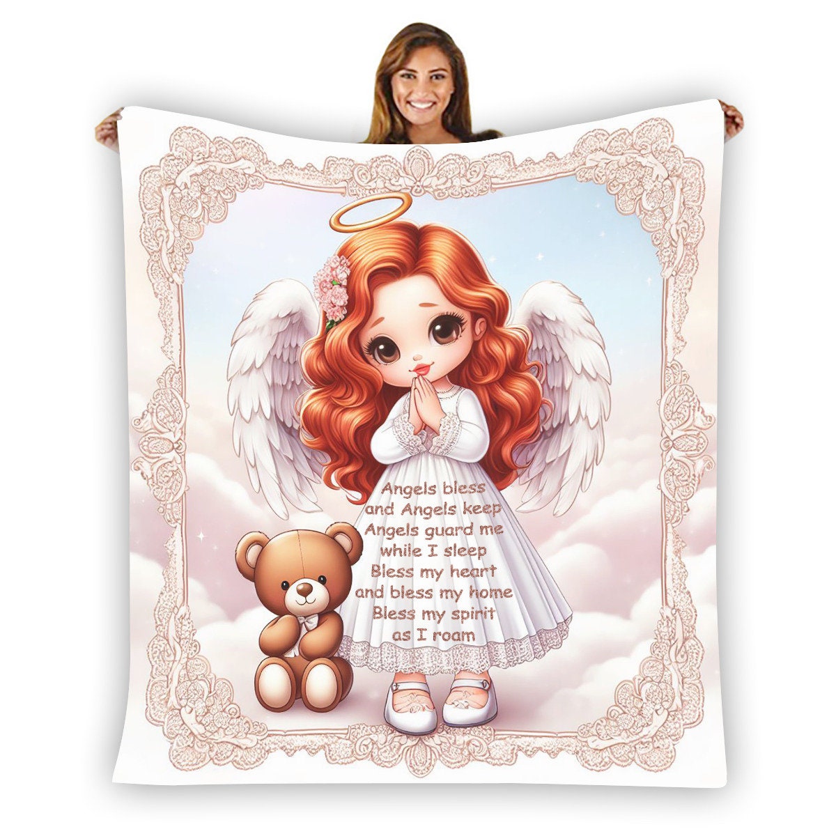 Angels Bless & Angels Keep | Prayer Angel | Single-side Printing ...