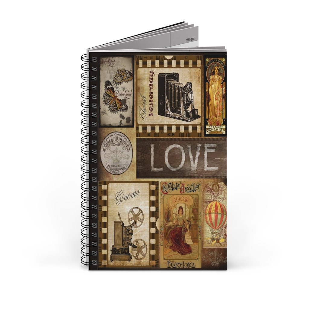 Vintage Steampunk Aesthetic Spiral Journal EU - Etsy