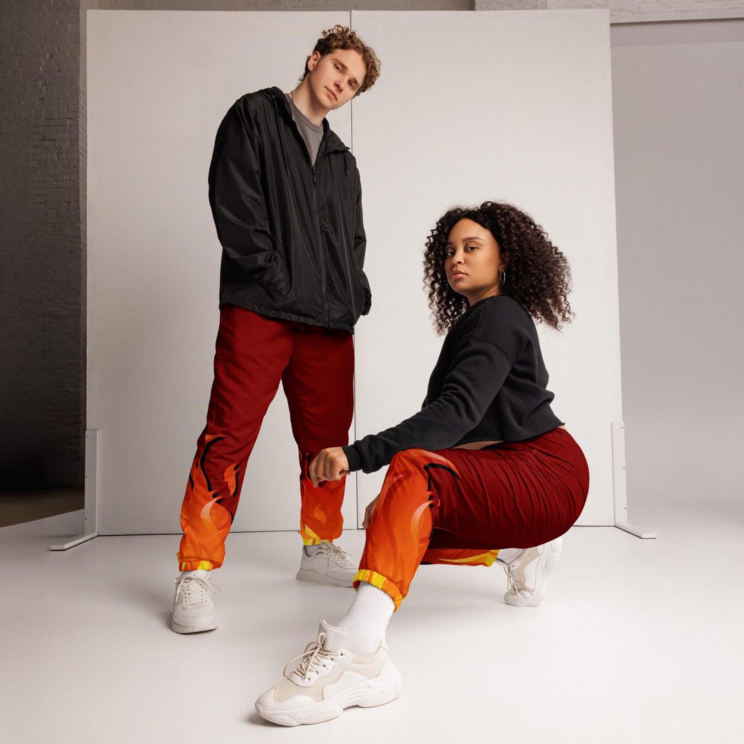 Red Hot Fire | Cosplay Costume | Red Flame All-over Print Unisex Track ...