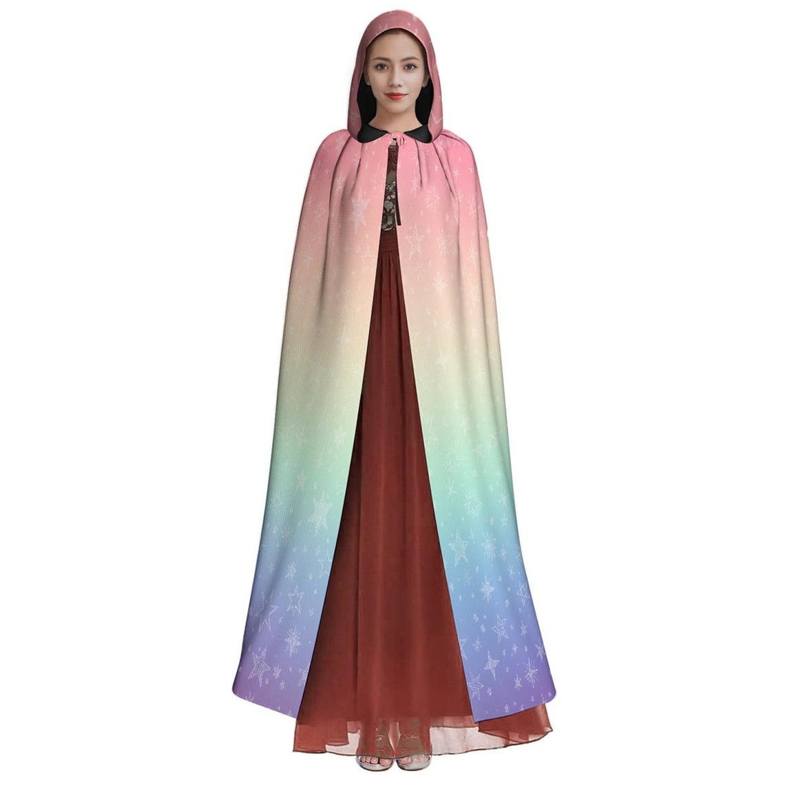 Rainbow Ombre All-over Print Unisex Hooded Cloak | Microfiber (4 ...