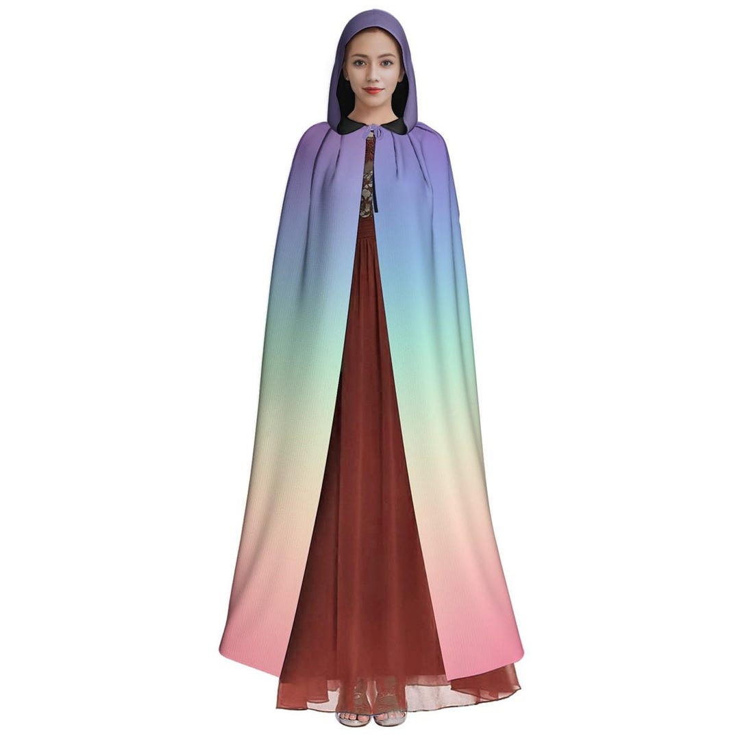 Rainbow Ombre All-over Print Unisex Hooded Cloak | Microfiber (4 ...