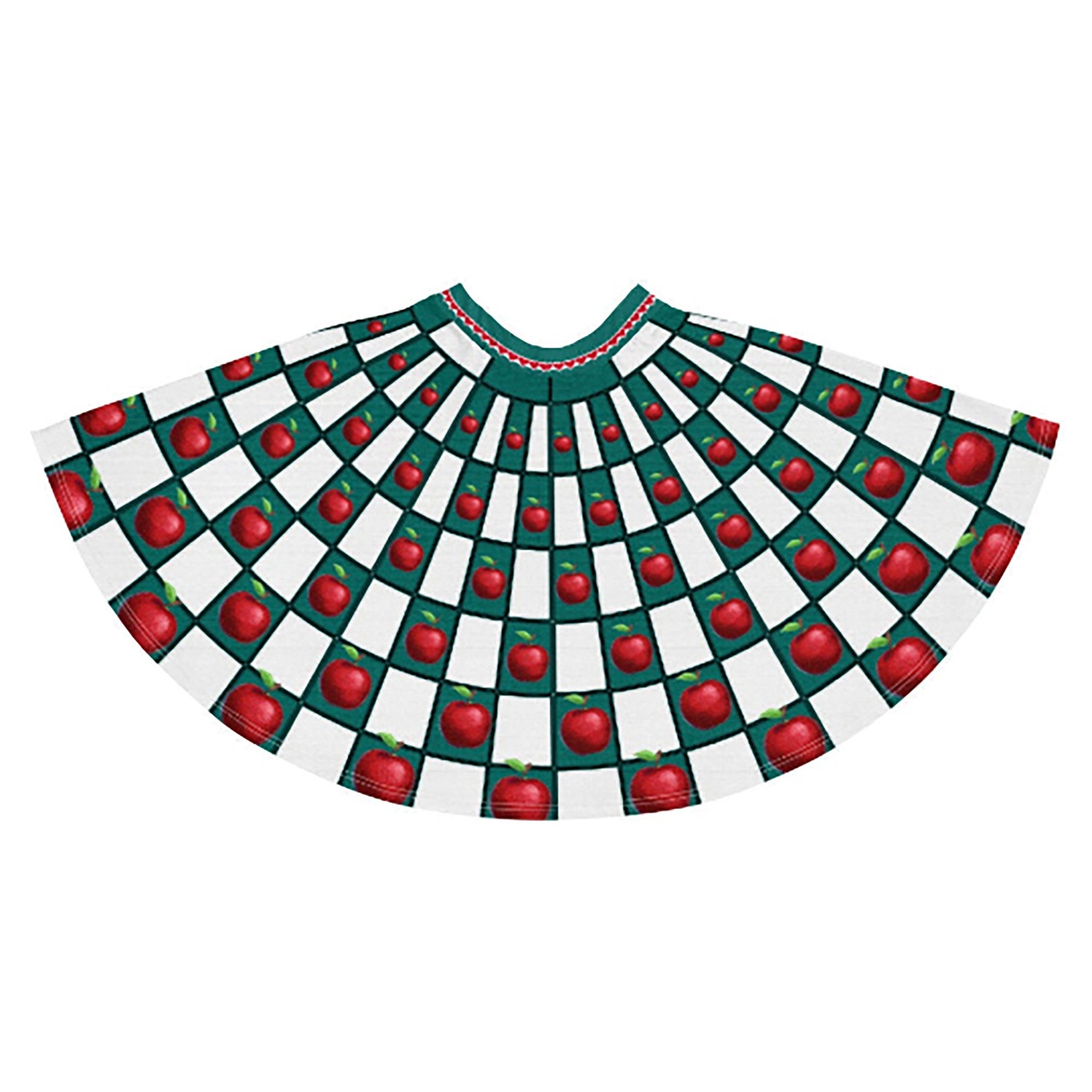 Apple Green Checker Print Red Apples Teal & White Checkers - Etsy