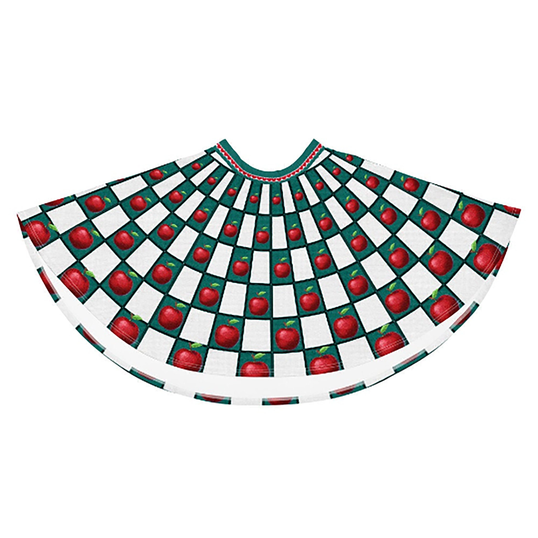 Apple Green Checker Print Red Apples Teal & White Checkers | Etsy