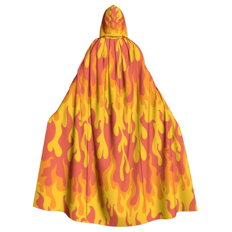 Fire Flame All-over Print Cosplay Costume Unisex Hooded Cloak - Etsy