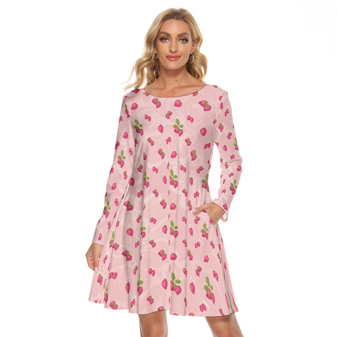 Strawberry Dream Print | Pink Strawberry & Polka-dots Pattern | All ...