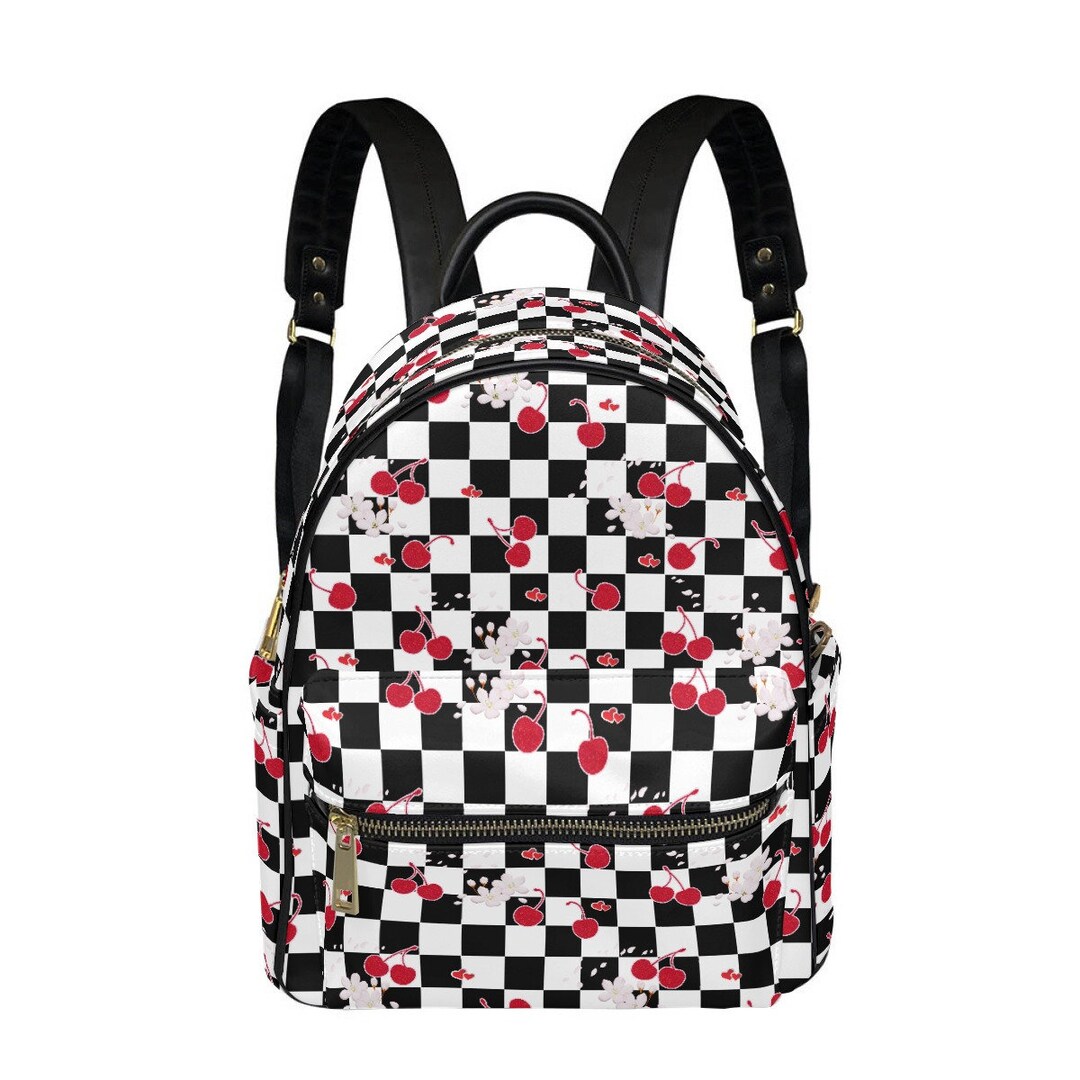Cherries & Checkers | Cherry Checker Print | Black and White Checkered ...