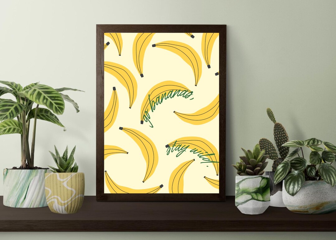 Digital Banana Wall Art Printable College Student Dorm Decor Wild ...