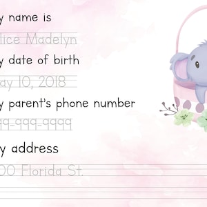 Address Learning Exercise for Kids, Practice Learning to Write Address ...