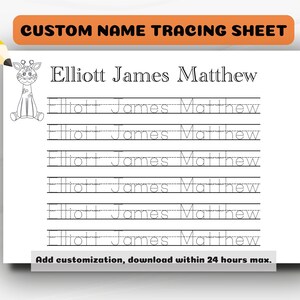 Printable Preschool Name Tracing Worksheet, Custom Name Tracing ...