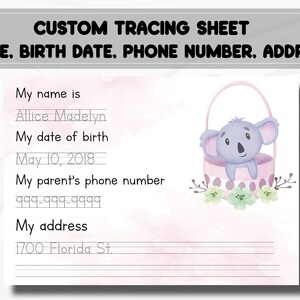 Address Learning Exercise for Kids, Practice Learning to Write Address ...