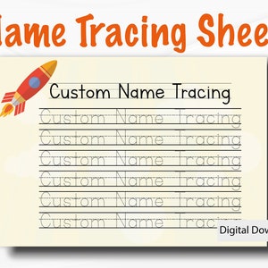 Personalized Name Tracing Worksheet, Preschool Writing Activity Page ...