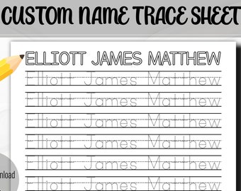 Personalized Cursive Writing Practice Worksheet Printable Script Name ...