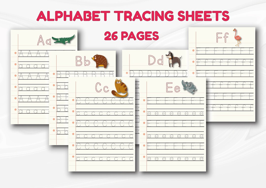 Kindergarten Alphabet Learning Worksheet, Preschool ABC Letters Tracing ...