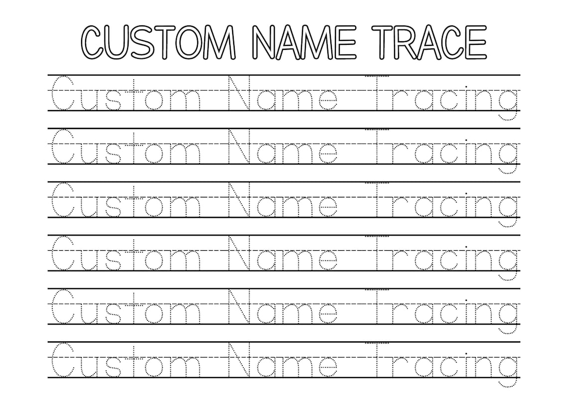 Personalized Name Tracing Sheet, Custom Name Trace, Preschool Letter ...
