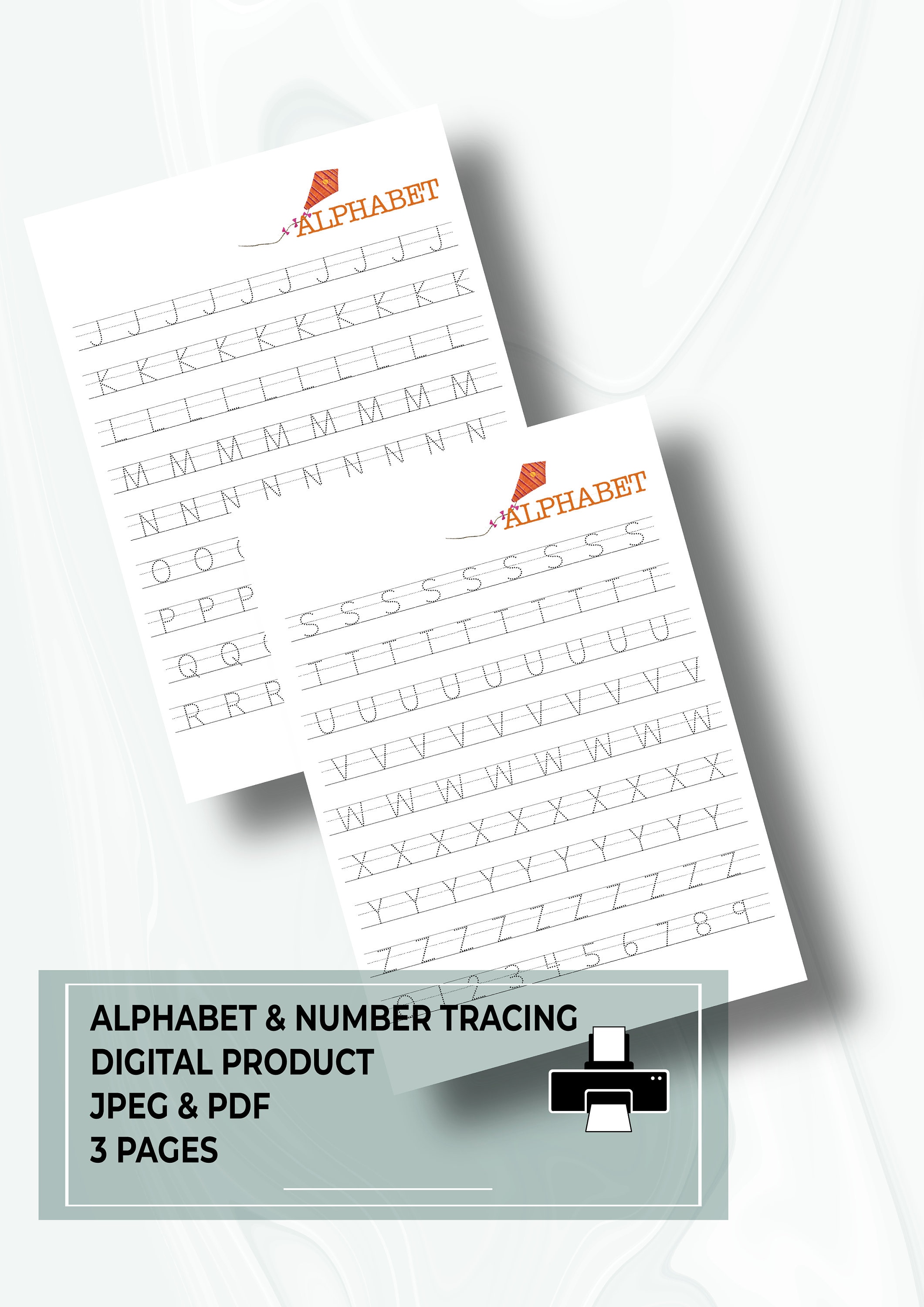 26 Capital Letter Alphabet Tracing Worksheet, ABC Letter Tracing ...