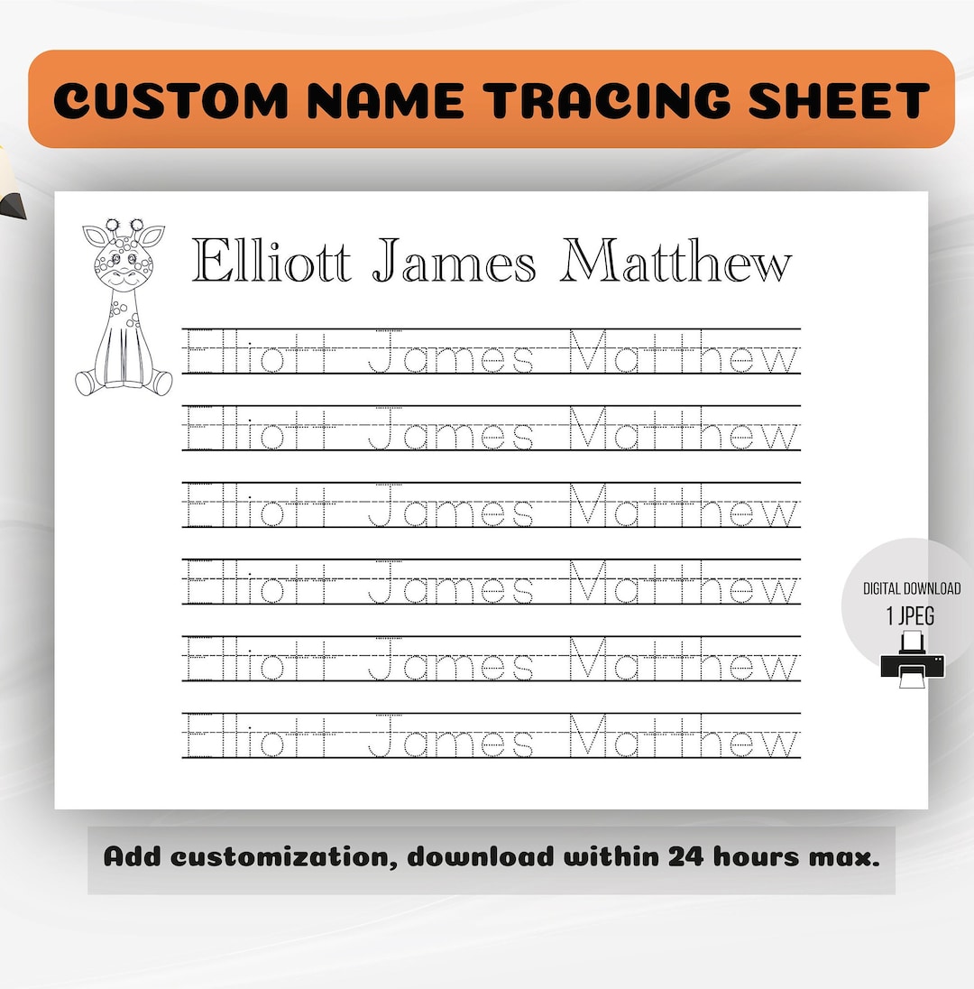 Printable Preschool Name Tracing Worksheet, Custom Name Tracing ...